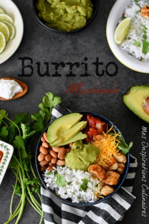 Burritos bowl au poulet, haricots rouges et avocat