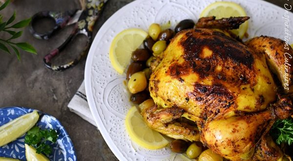 Poulet aux olives et citron confit à la marocaine (Mhamer) | Le Blog ...