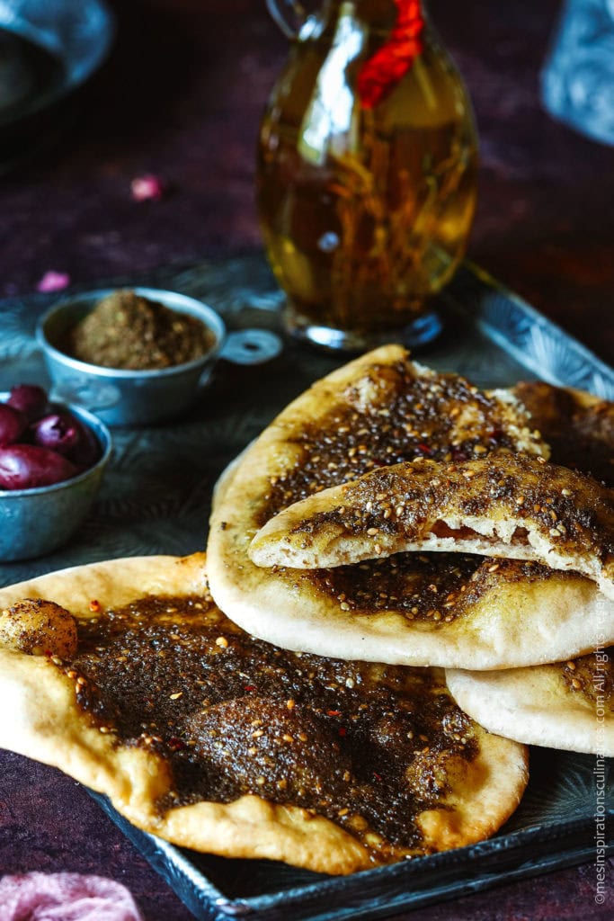 Pain libanais aux épices Za'atar, Manouché