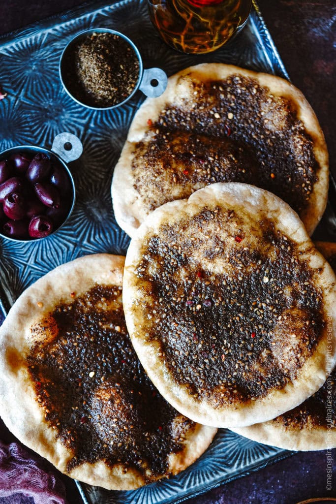 Pain libanais aux épices Za'atar, Manouché