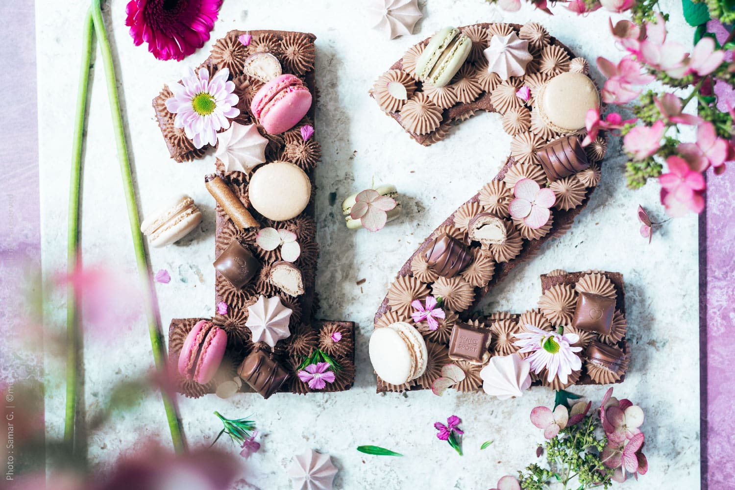 Number cake au chocolat pour gâteau d'anniversaire