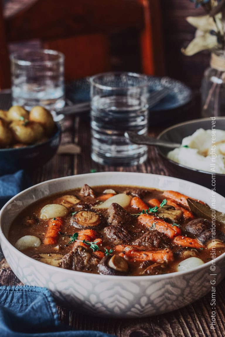 Ragoût de boeuf carottes et champignons