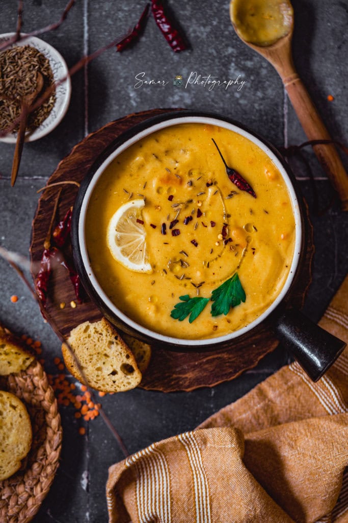 Soupe de lentilles corail et carottes